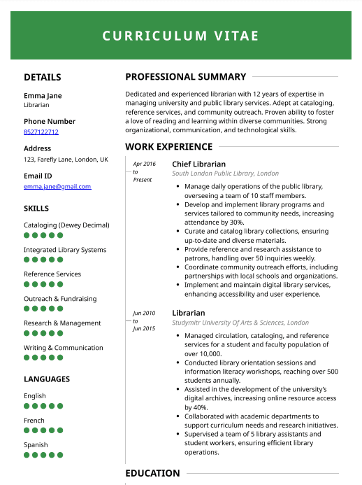 Create a professional resume within 2 minutes.