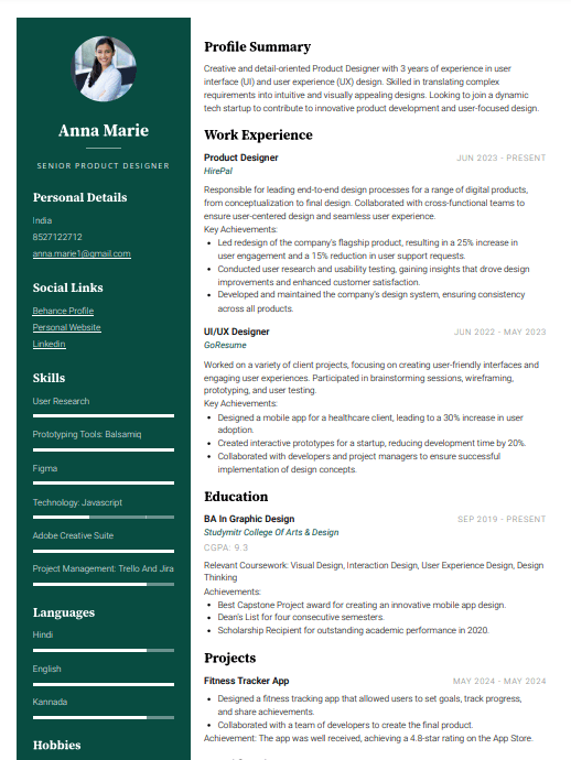 Create a professional resume within 2 minutes.