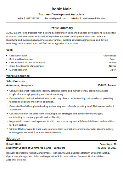 Create a professional resume within 2 minutes.