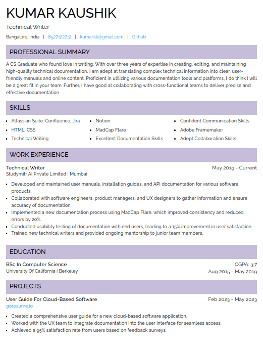 Create a professional resume within 2 minutes.