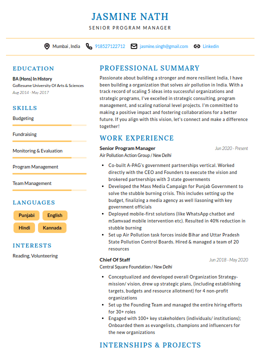 Create a professional resume within 2 minutes.