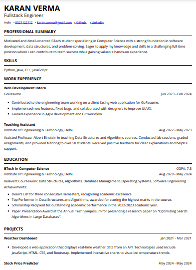Create a professional resume within 2 minutes.