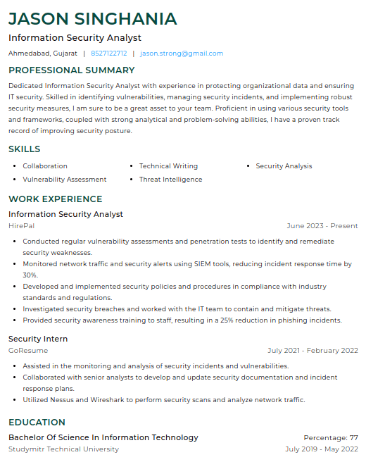 Create a professional resume within 2 minutes.